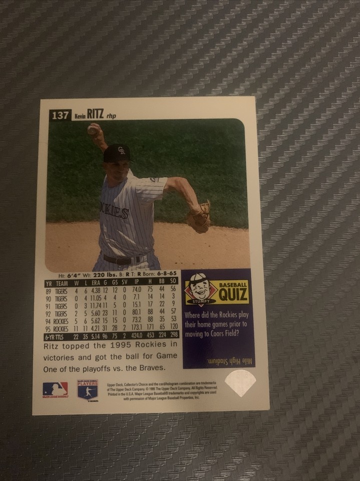 1996 Collector's Choice Baseball Card #137 Kevin Ritz | eBay