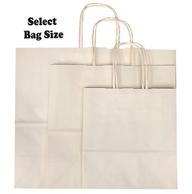 Ivory Paper Gift Bags ~ Boutique Shop Party Bag ~ Pick Size Small ...