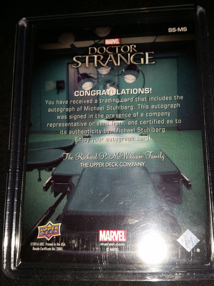 2016 Doctor Strange Michael Stuhlbarg Autograph Upper Deck Marvel MCU ...