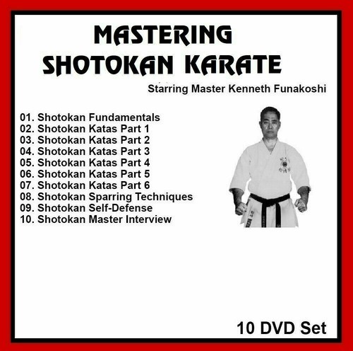 SHOTOKAN KARATE 10 DVD SET with KENNETH FUNAKOSHI katas sparring self ...