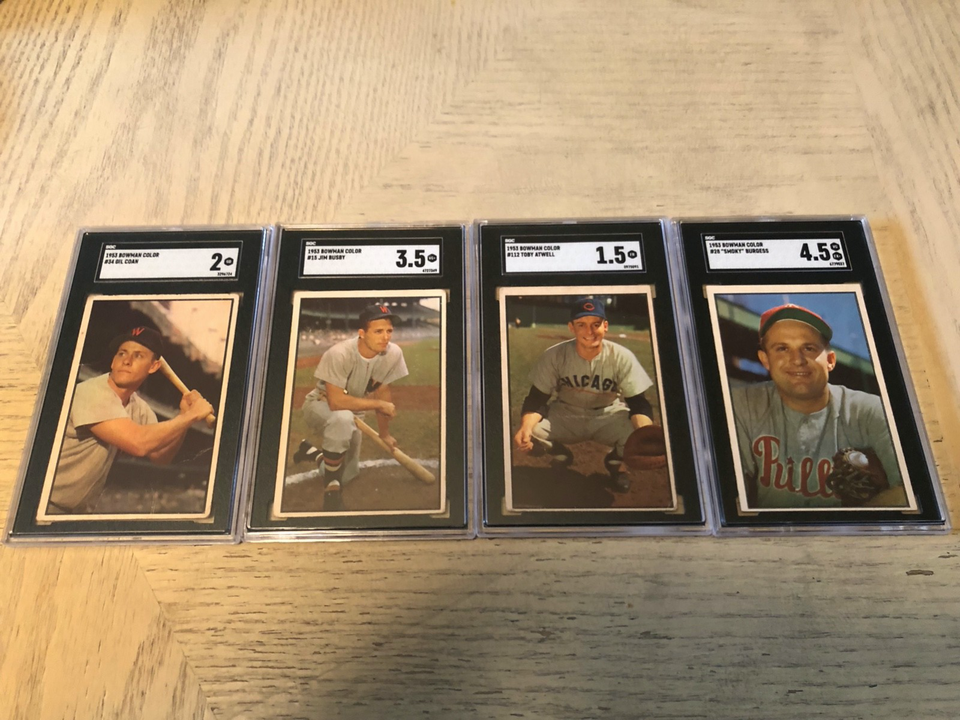 1953 Bowman Color Baseball Cards Lot of 18 All SGC Graded | eBay