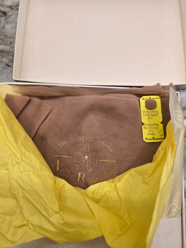 Vintage Full Fashioned Nettie Rosenstein Stockings 11 Long Beigetone | eBay