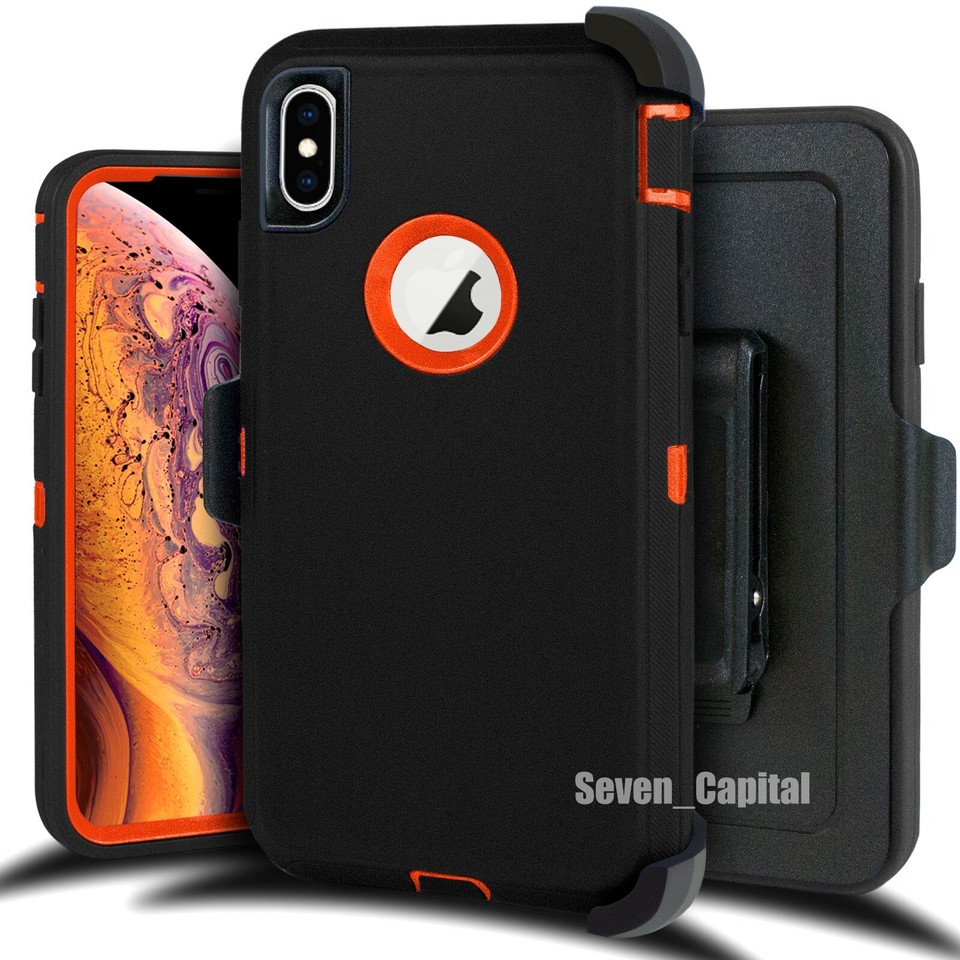 For iPhone XR XS MAX Shockproof Protective Rugged Case Cover With Belt ...