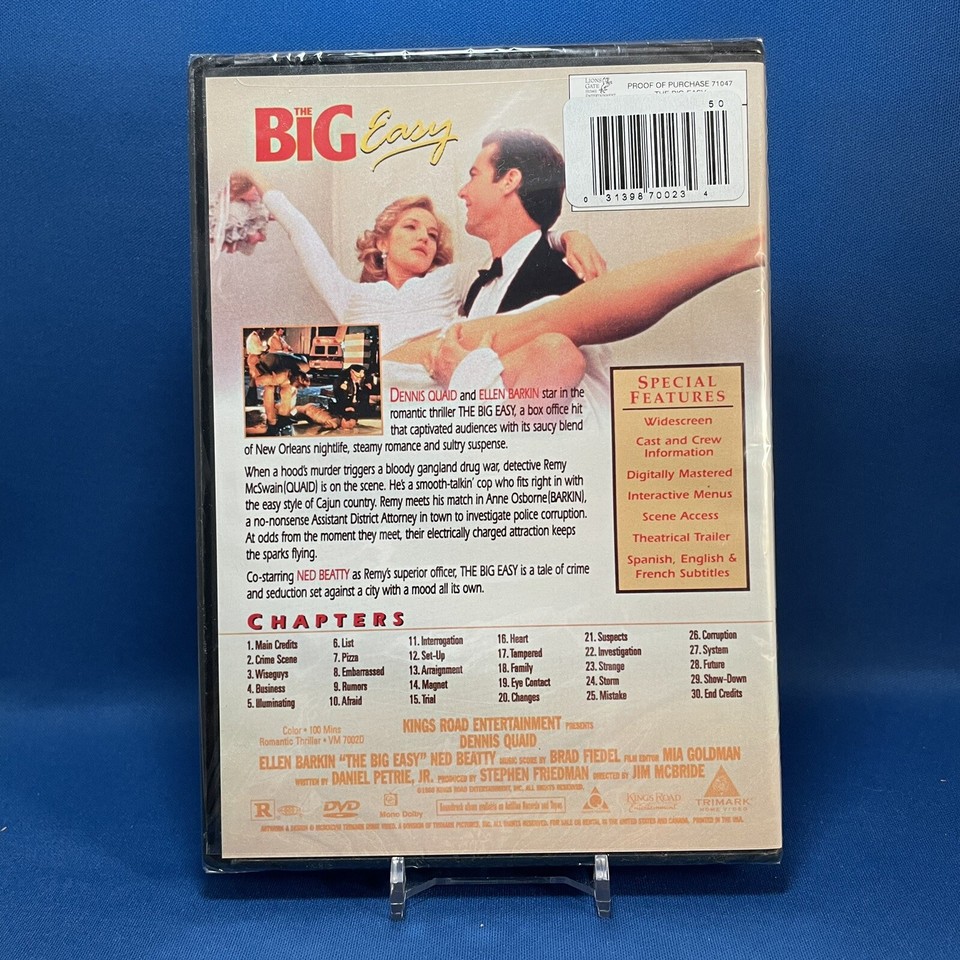 THE BIG EASY (DVD, 2003) Dennis Quaid, Ellen Barkin (1987) Brand New ...
