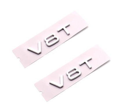 2pcs Letter Number V8T Emblems Car Styling Fender Side Badges (Gloss ...