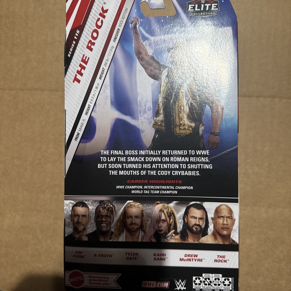 The Rock WWE Mattel Elite Series #115 Wrestling Action Figure Pre Sale ...