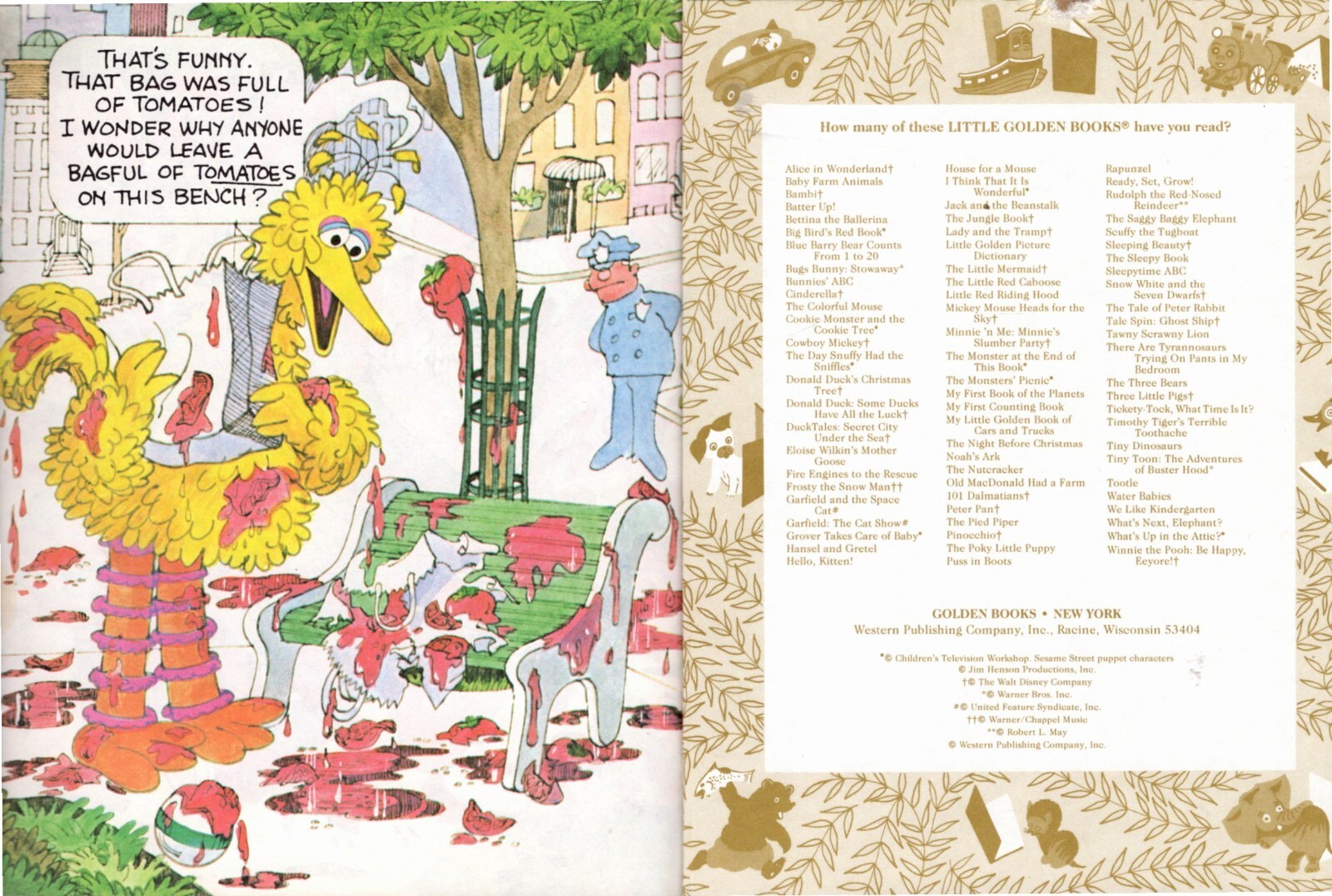 Big Bird's Red Book by Rosanne & Jonathan Cerf - Sesame St. Little ...