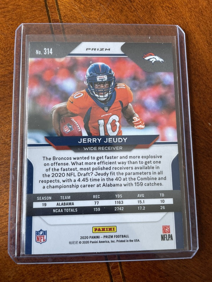 2020 Panini Prizm Orange Lazer Jerry Jeudy Rookie RC #314 | eBay