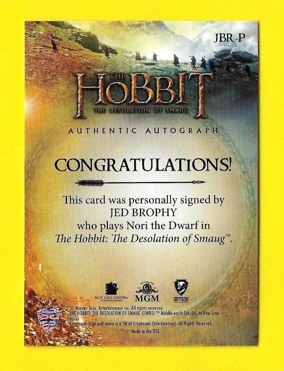 2015 The Hobbit Desolation of Smaug Poster Autograph Jed Brophy as Nori ...