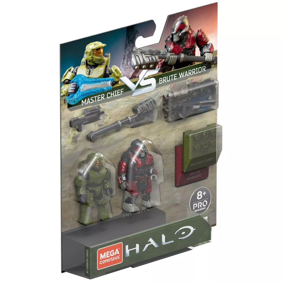 Halo Master Chief vs Brute Warrior Building Set 52-Piece Mega Construx ...
