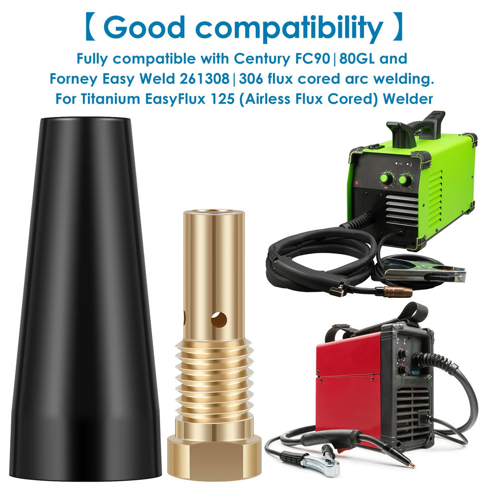 15Pcs MIG Welding Kit Flux Core Gasless Nozzle 0.8/0.9Mm Brass Welding ...