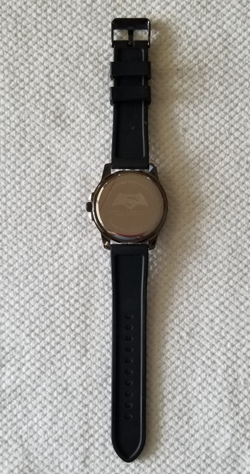 NIB DC Comics Batman/Superman Analog Watch Black Rubber Band 6"-8" Orig ...