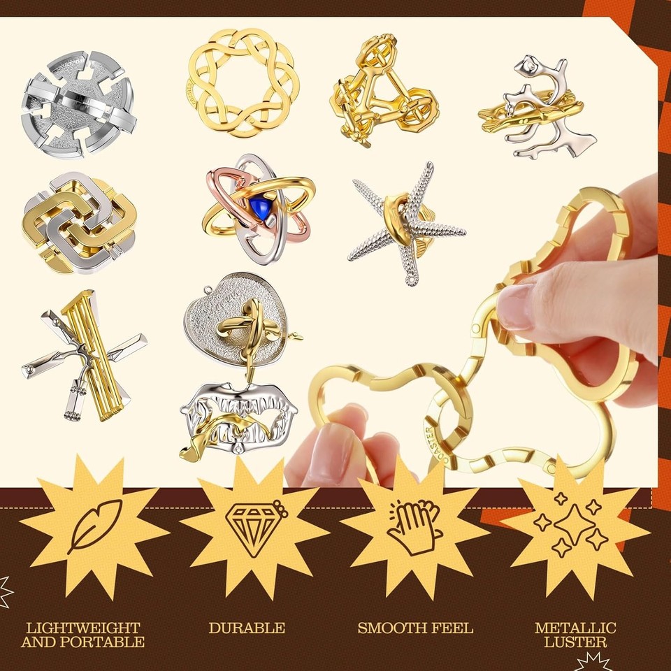 Yilloog 24 Pcs Metal Brain Teaser Puzzles Assortment for Adults ...