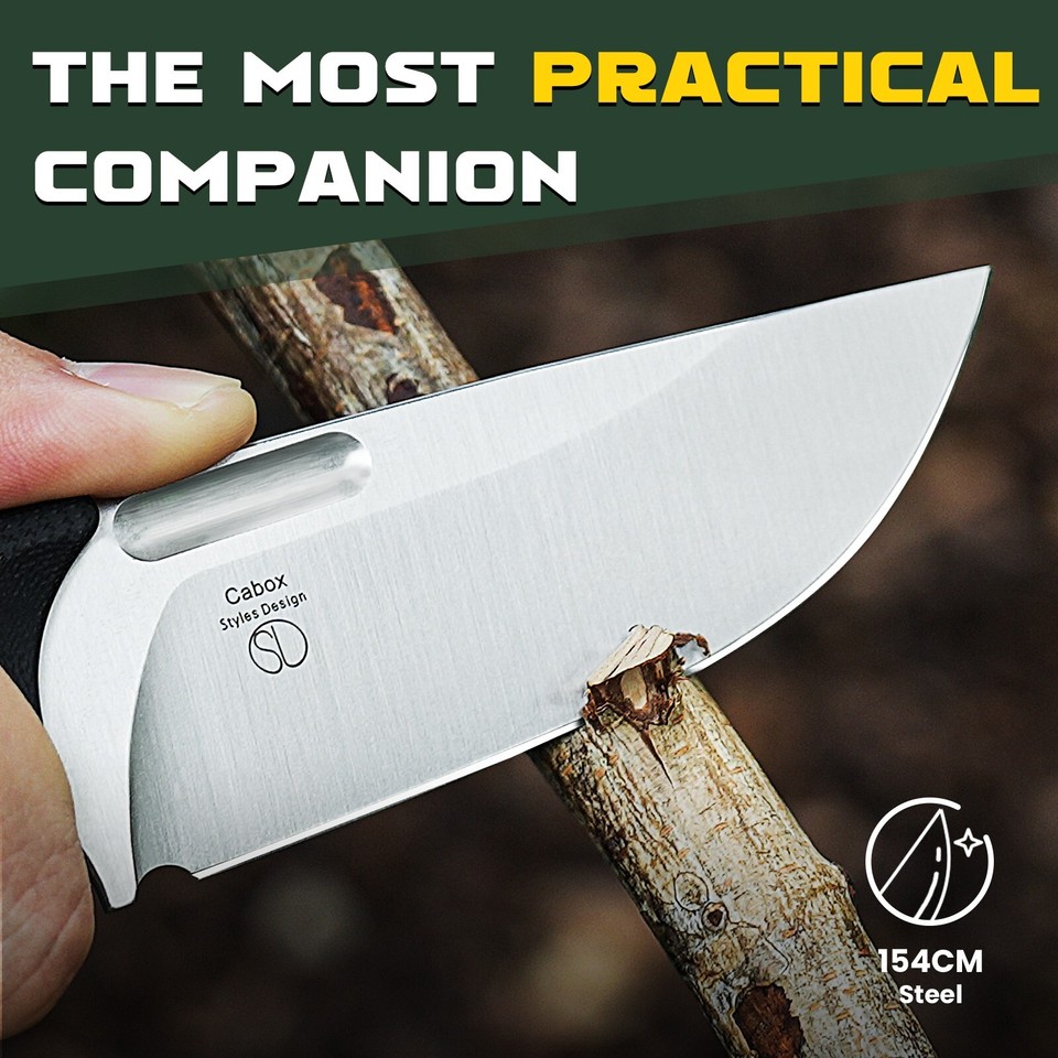 Kizer Cabox Drop Point Fixed Blade Knife G10 Handle 154CM Steel Blade ...