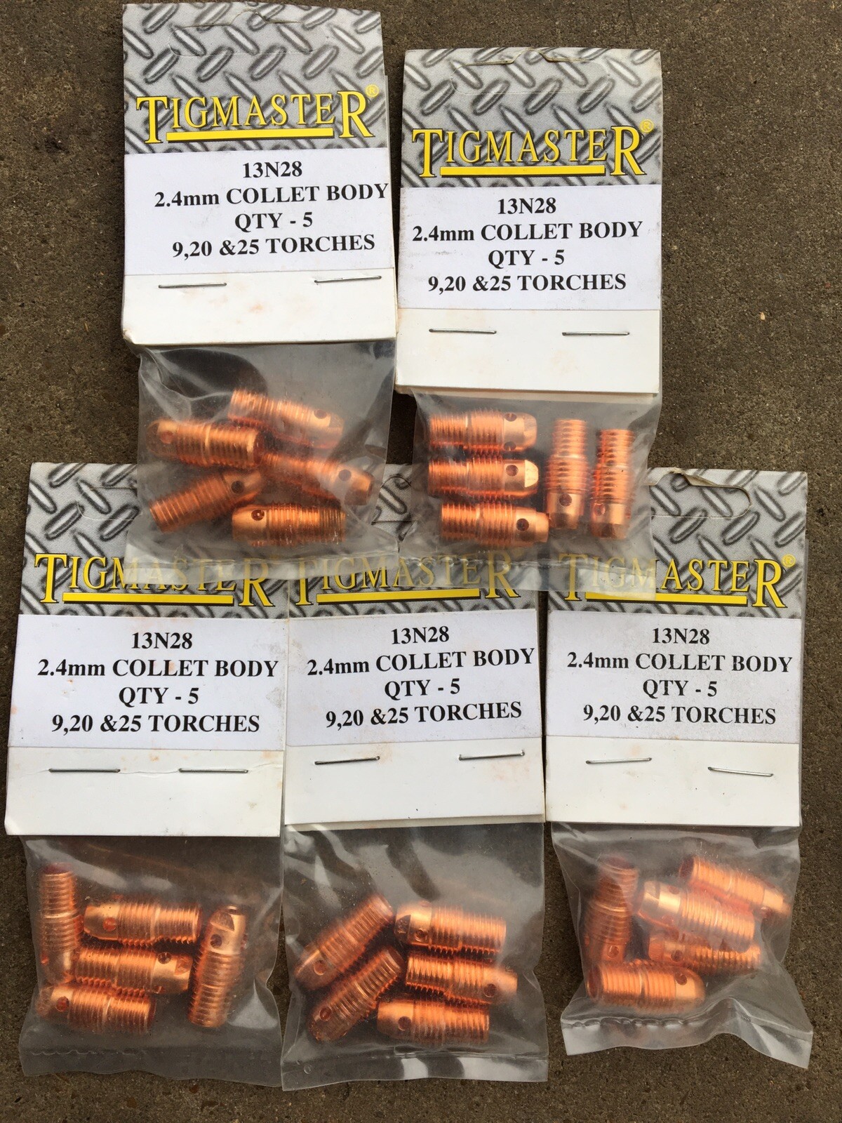 13N28 Collet Body Tigmaster 9,20&25 Torches 2.4mm 25 Total (5 Packs Of ...