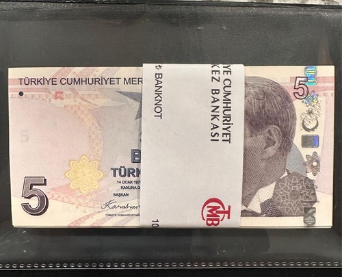 Turkey, 5 Lira 2009 (2025), Uncirculated Stacks of 5 TL Banknotes – A ...