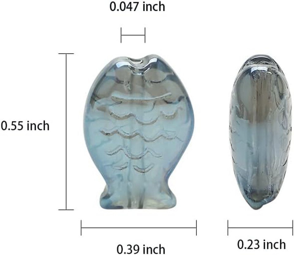 Glass Electroplate Fish Bead Mix 10x14mm Lot of 10 M1454 | eBay