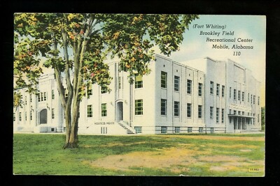 Alabama AL postcard Mobile, Brookley Field Recreational Center linen | eBay