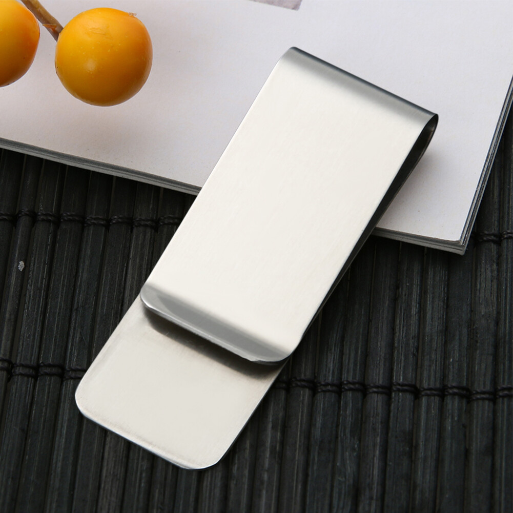 # Stainless Steel Cash Card Clamp Slim Metal Money Clip for Pocket ...