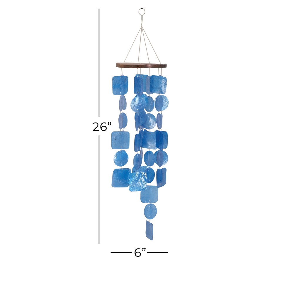 26" Blue Capiz Shell Waterfall Windchime | eBay