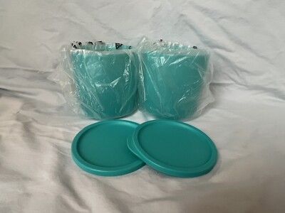NEW Tupperware Basic Bright Round Container Aqua Blue 1.1 L | eBay