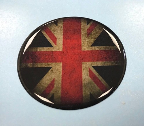 DISTRESSED UNION JACK FLAG Sticker/Decal - 50mm Diameter - GLOSS DOMED ...