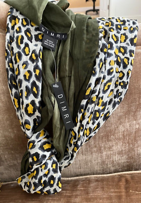 DIMRI Animal Print Multi Color Kaki, Yellow, Black, White Leopard Print ...