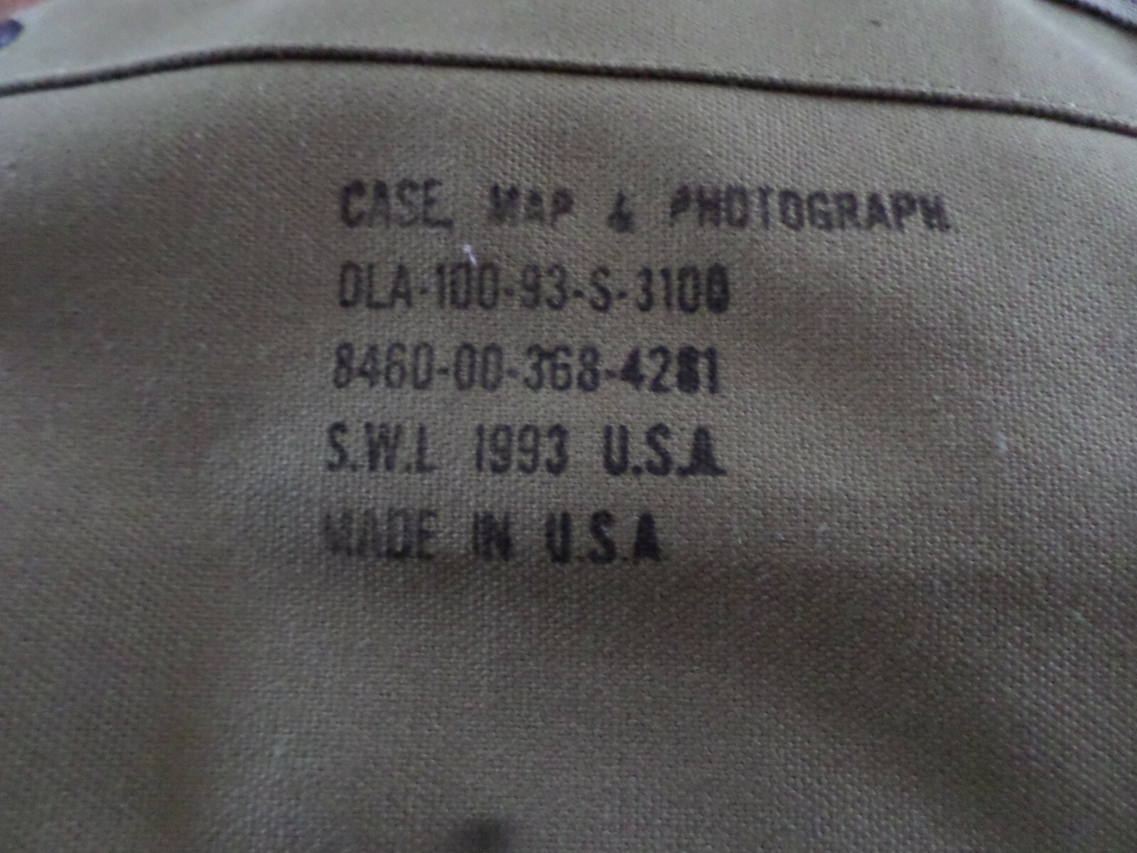 U.S MILITARY MAP CASE CANVAS BAG WITH SHOULDER STRAP USA MADE OD GREEN ...