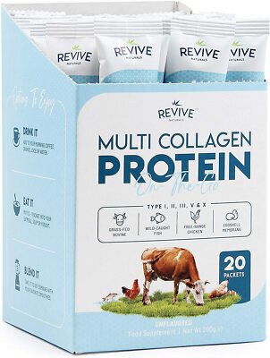 Revive Naturals 20-Pack Multi-Collagen Protein Powder | Grass-Fed, Wild ...