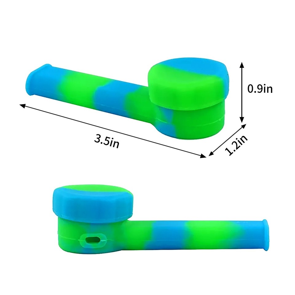 5PCS 3.4'' Mini Silicone Smoking Hand Pipe with Metal Bowl & Cap Lid ...