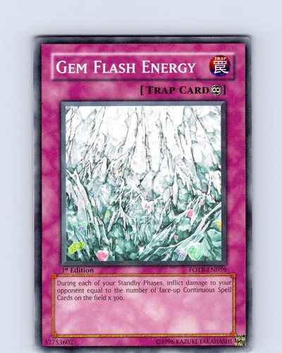 Yu-Gi-Oh TCG Gem Flash Energy FOTB-EN059 1st Edition Common Card LP | eBay