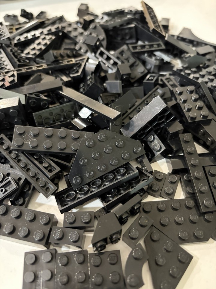 LEGO Black Lot Mixed Bricks 230+ 1x1 2x6 Etc Plates Special 14 Oz - See ...