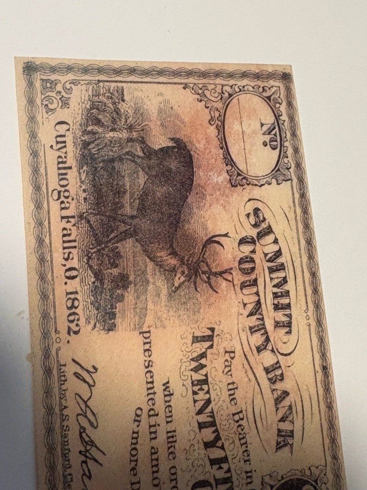 Summit County Bank 25 Cent Fractional Currency AU, beautiful obsolete ...