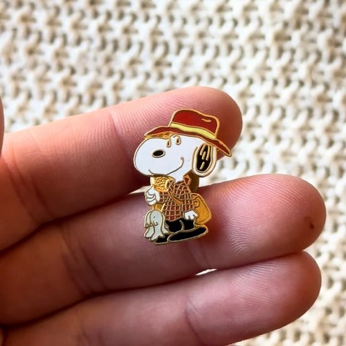 RARE Snoopy Cowboy Pin Brooch Peanuts Character Collectible Western Hat ...