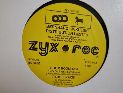 PAUL LEKAKIS - "BOOM BOOM" (LET'S GO BACK TO MY ROOM) ZYX RECORDS (USA ...