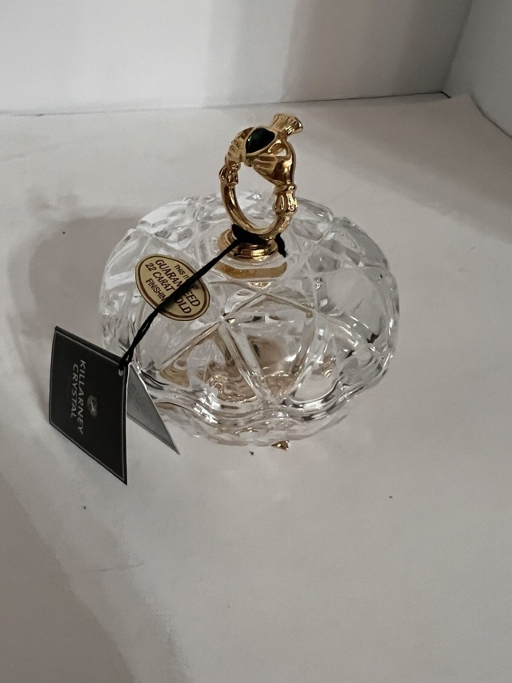 Killarney Crystal 22 carat Gold Footed Trinket Dish Ireland NWT ...