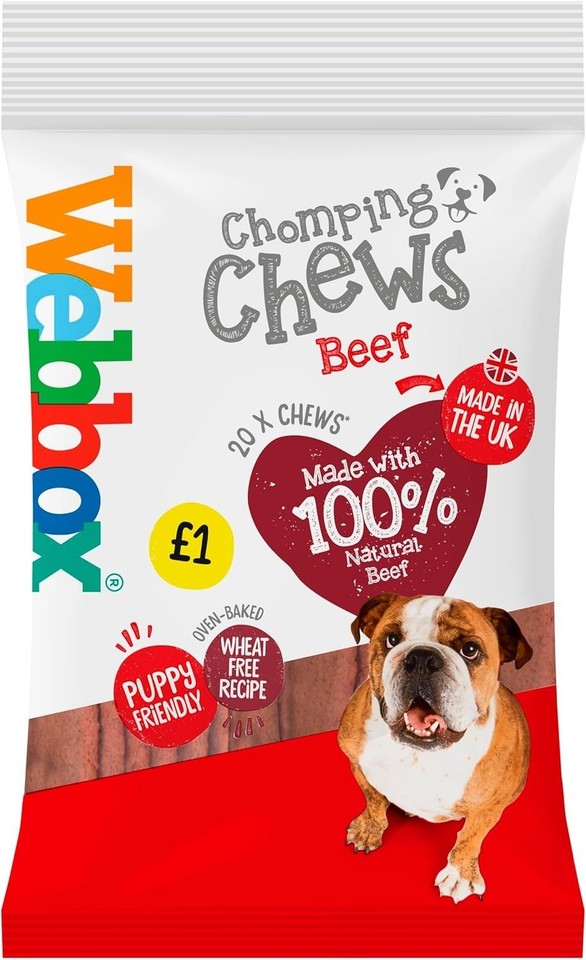 Delicious Allergen-Free Dog Treats - 20 Chomping Chews with Beef ...