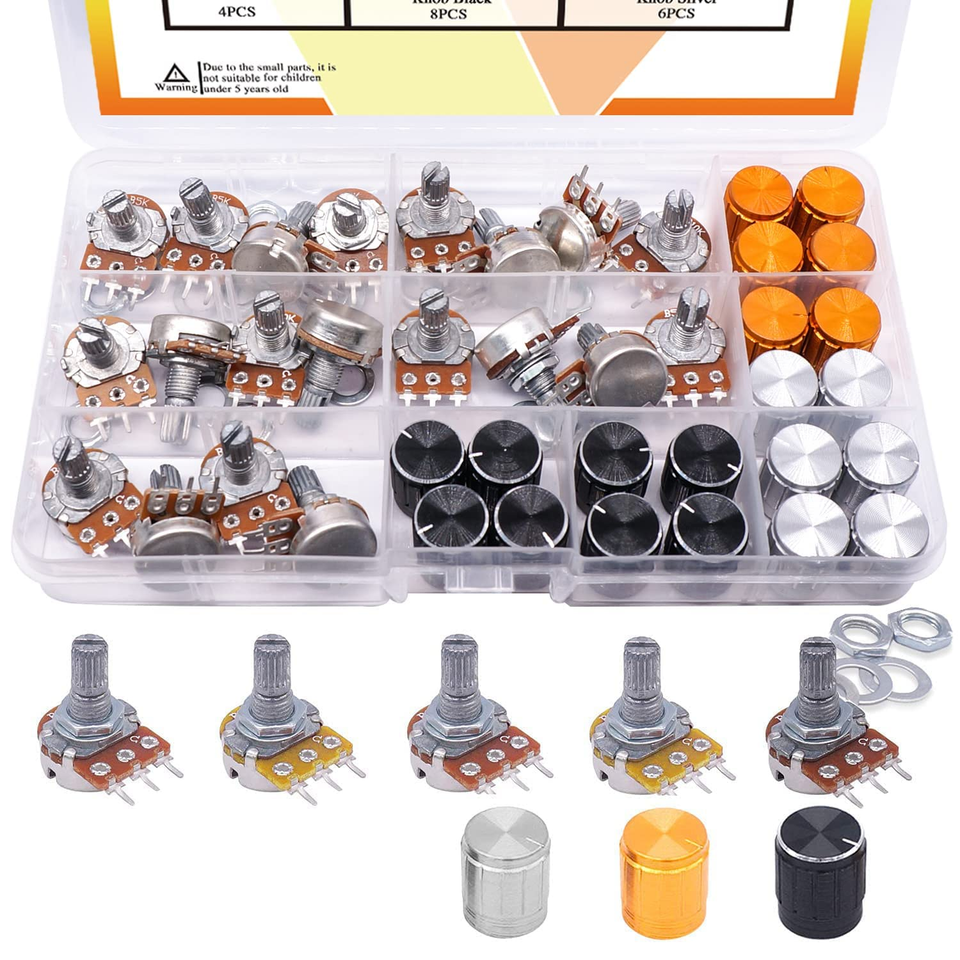 60PCS Potentiometer Kit B5K 10K 20K 50K 100K 60 Pcs 313039082054 | eBay UK