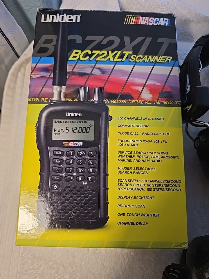 Uniden BC72XLT NASCAR Racing Scanner and 2 sets of Race Ready ...