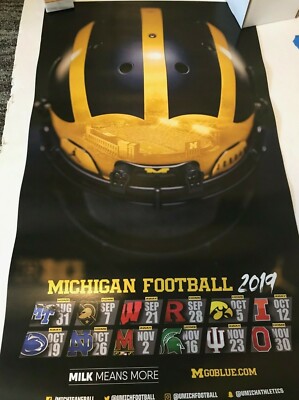 2019 Michigan Wolverines team football poster Jim Harbaugh | eBay