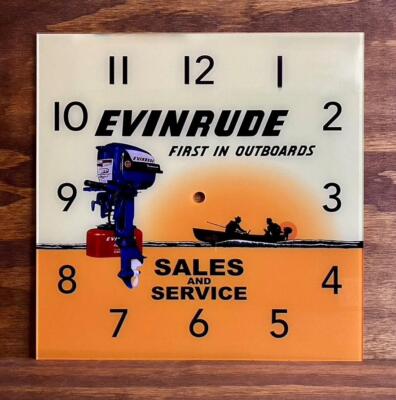 15" Evinrude Square Glass Replacement Face for Pam Clock FREE SHIP | eBay