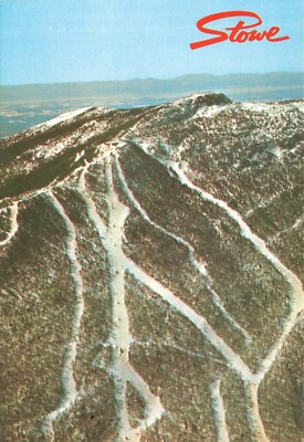 Postcard VT Stowe Ski Trails Nose Dive Star National Lift Line Goat ...