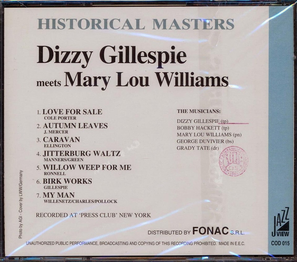 CD Dizzy Gillespie, Mary Lou Williams - Dizzy Gillespie Meets Mary Lou ...