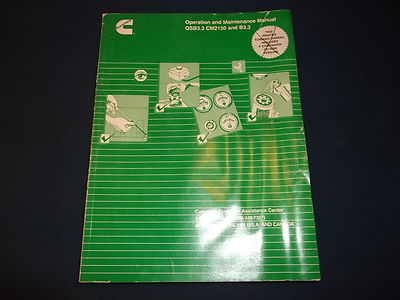 CUMMINS QSB3.3 CM2150 B3.3 ENGINE OPERATION & MAINTENANCE BOOK MANUAL ...