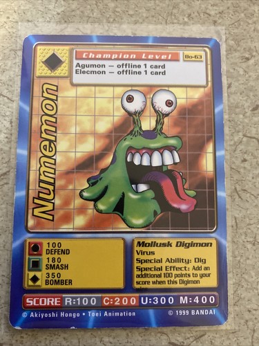 Digimon Numemon Bo-64 Champion Level 1999 Bandai Card | eBay