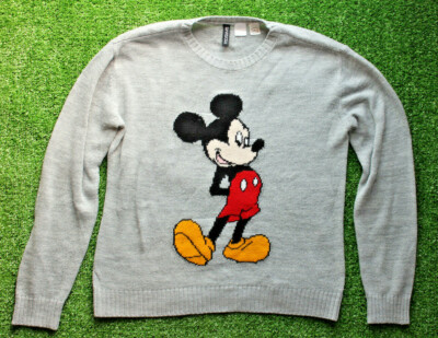 Womens Mickey Mouse Jumper Pullover Grey US XS XSMALL | eBay Australia