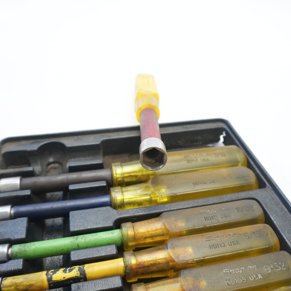 Vintage Snap On Nut Driver Set 7 Piece ND-108, 109, 110, 111, 112, 114 ...