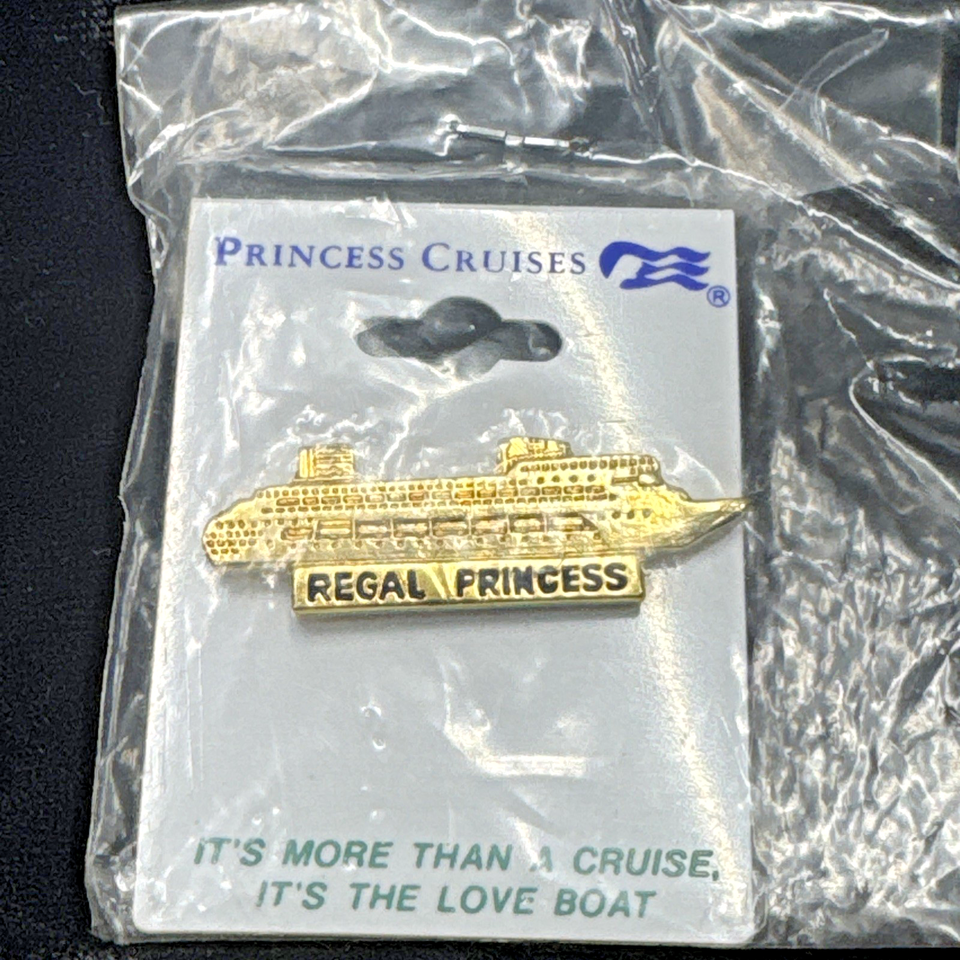 NOS Princess Cruise Lines REGAL PRINCESS Gold Tone Oceanliner Lapel Pin ...