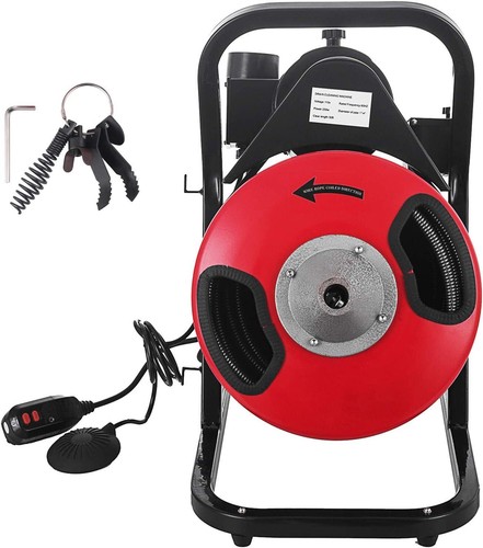 Electric 50ft 1/2'' Drain Auger Cleaner Cleaning Machine Plumbing Sewer ...