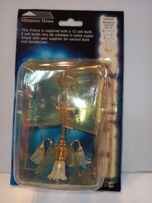 miniature house DOLLHOUSE LAMP 3 ARM TULIP 1/12TH SCALE, | eBay